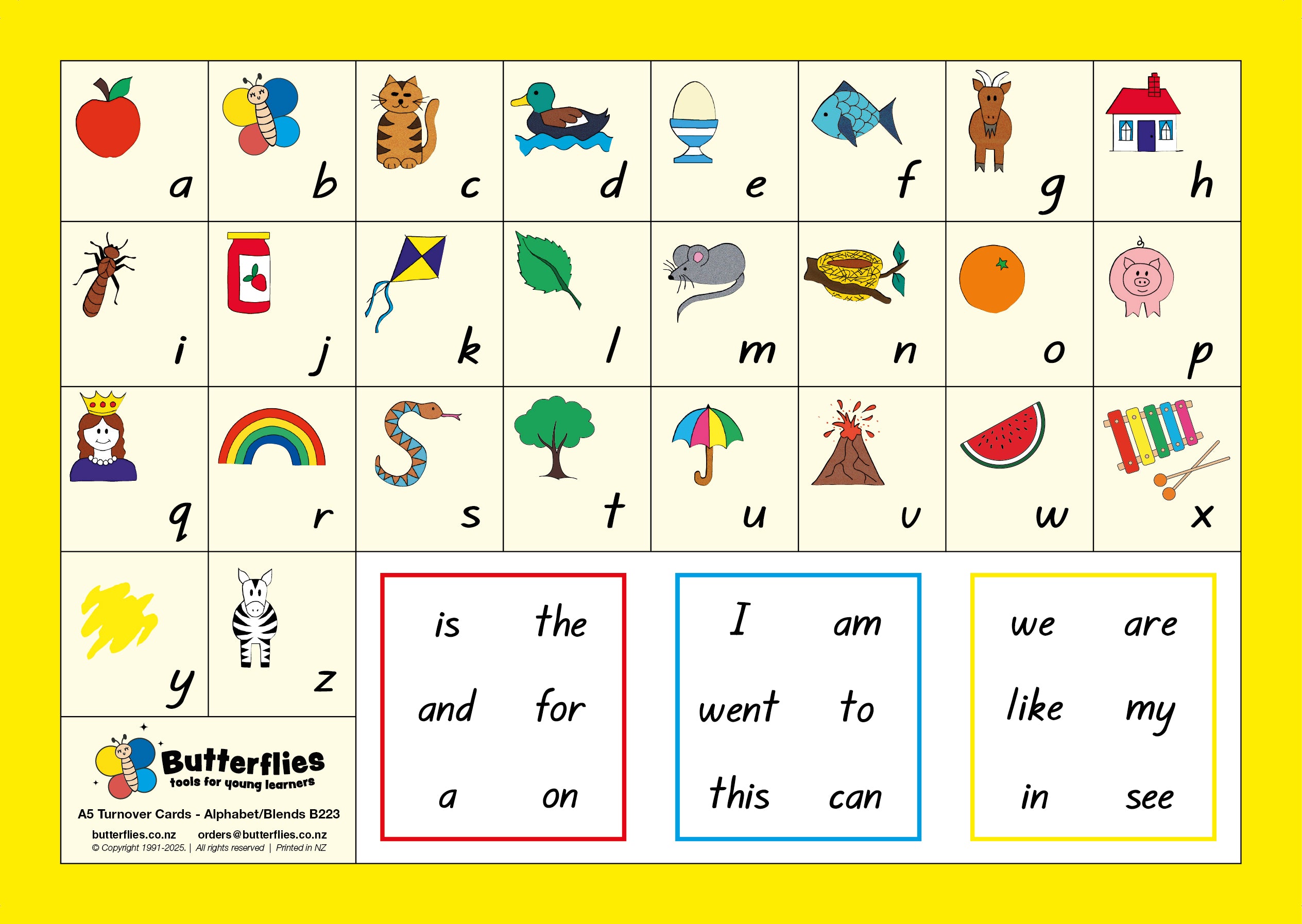 A5 Turnover Alphabet/Blends Cards - handwritten font (pack of 6 ...
